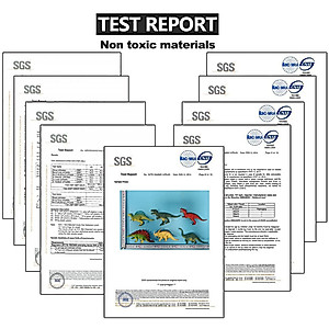 OuMuaMua Dinosaur Toys, Plastic Dinosaur Figure Set, Ideal Education Toys for Kids and Toddler, Including T-Rex, Stegosaurus, Monoclonius, 6 to 7 Inch Large Size, 6 Pack