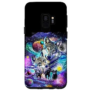 Galaxy S9 Cosmic Space Wolf, Wolves Family Howling, Galactic Howl Case