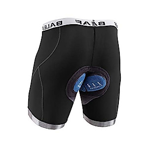 BALEAF Men's Bike Shorts with 4D Padding Cycling Underwear Padded Bicycle MTB Liner Mountain Biking Tights Road Riding Black M
