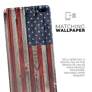 DesignSkinz Wooden Grungy American Flag | Protective Vinyl Decal Wrap Skin Cover Compatible with The Samsung Galaxy S20 Plus (Full-Body, Screen Trim & Back Glass Skin)