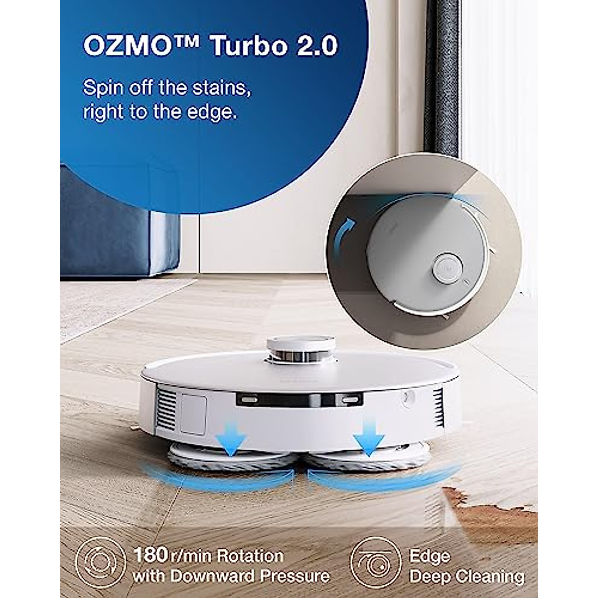 ECOVACS DEEBOT T20 Omni Robot Vacuum and Mop, Hot Water Mop Washing, Self-Emptying, Hot Air Drying, 6000Pa Suction, OZMO Turbo Spinning Mop with Auto Mop Lift, Obstacle Avoidance, YIKO Voice Assistant