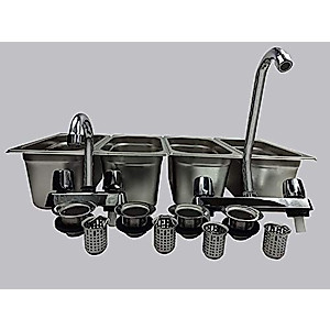Standard 4 Compartment Sink Set & Hand Washing for Concession Stand Food Trailer