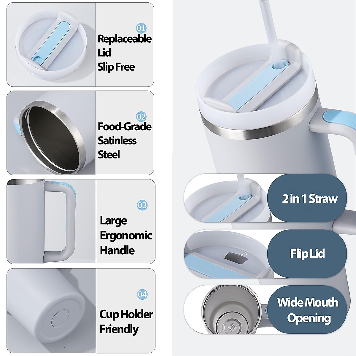 CHONG SHENG 40OZ Travel Tumbler Gifts for Mom Christmas, Mother's Day, Mom Birthday Gifts from Daughter Son, Best Mom Ever Coffee Mug