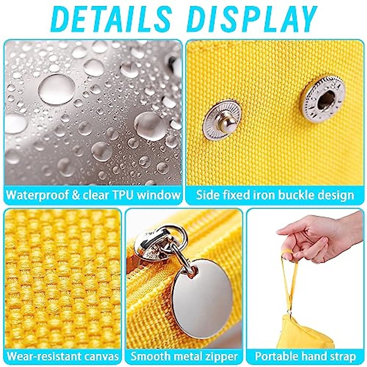 HAUTOCO Big Capacity Pencil Pen Case Large Pencil Pouch Clear Pen Bag, Portable Pencil Box with Handle Stationery Organizer Holder for College Teens Girls Back to School Supplies, Yellow