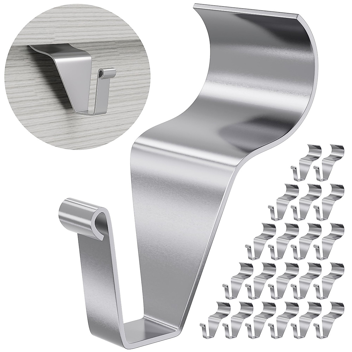 MUAKIOY Vinyl Siding Clips Hooks (20 Pack), Heavy Duty No-Drill No Hole Damage-Free Siding Hangers for Outdoor Wall Lights Wreaths Garland Hanging, Front Porch Patio Decor