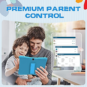 MAGCH 10 Inch Tablet for Kids, 3GB RAM 32GB ROM Android 11 Tablet, App Pre-Installed, Tablet with Parental Control Camera & WiFi, for Gaming, Learning Tablet for Kids - Blue Case