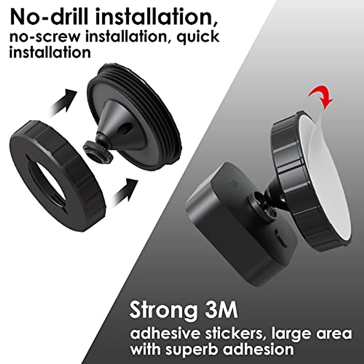 ZHANDEYUA Adhesive Wall Mount for Blink Camera No Drilling and screwing Required for Blink Outdoor/Blink Mini/Blink Indoor Camera and Most Round Mount Cameras Quick Paste Installation,Black-3 Pack