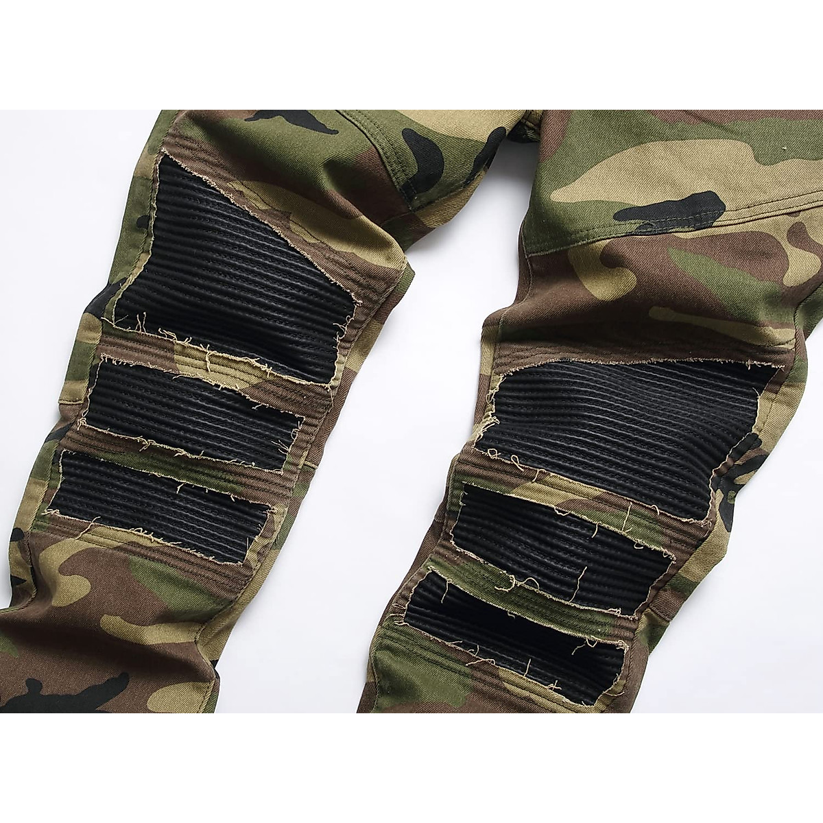 AITITIA Men's Ripped Camouflage Slim Fit Stretch Jeans (42, 6614 Camouflage)