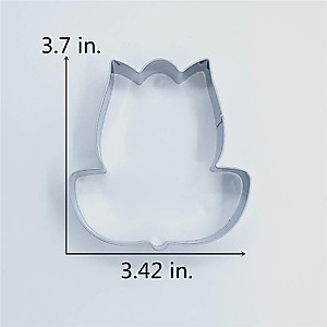 LILIAO Tulip Flower Cookie Cutter - 3.4 x 3.7 inches - Stainless Steel