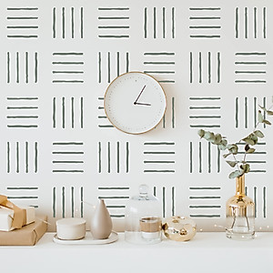 SHYJSHYJ 6 Pack 14'' Modern Herringbone Geometric Brick Hexagon Boho Lines Wall Stencils for Painting Large Pattern on Wall, Reusable Decorative Template for Scandinavian Painting Wall Décor