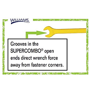 Williams 1216YSC Yellow Super Combo Combination Wrench, 1/2-Inch