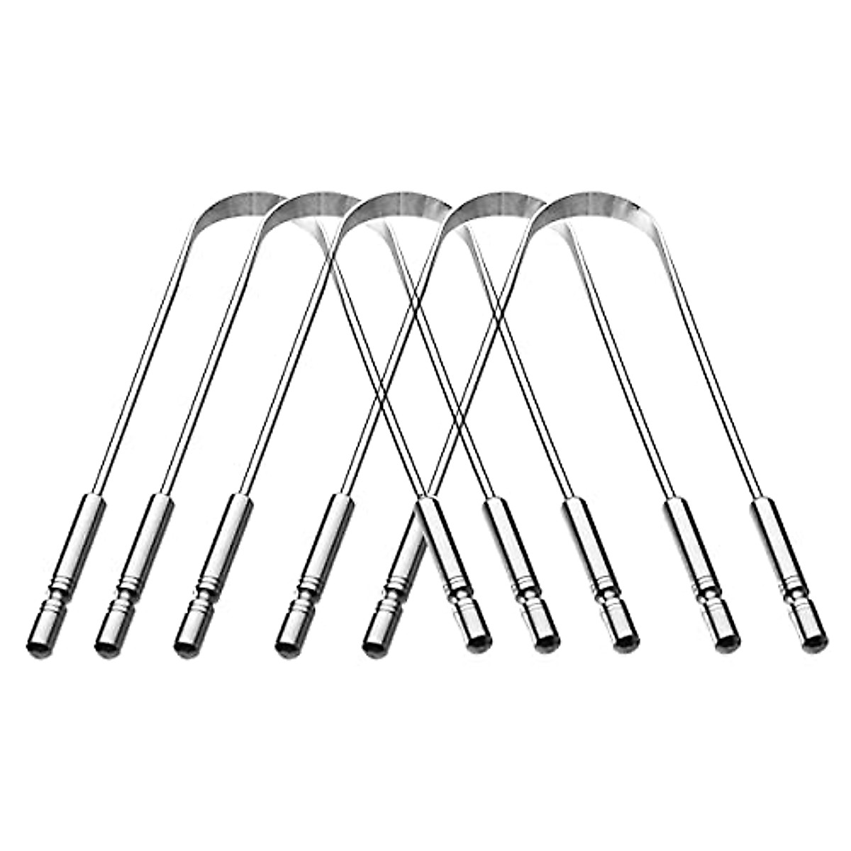 The Legend Stainless Steel Tongue Scrapers-Metal U Shaped Tongue Scraper for Fresher Breath- Tongue Scraper to Keep Mouth and Teeth Healthy and Cleaner- (Stainless Steel) (Pack of 5)