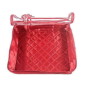 atorakushon Fabric Satin Saree and Blouse Covers Garments Clothes Storage Bag Wardrobe Organizers With Double Zip Lock & Transparent Window Set of 5 Maroon