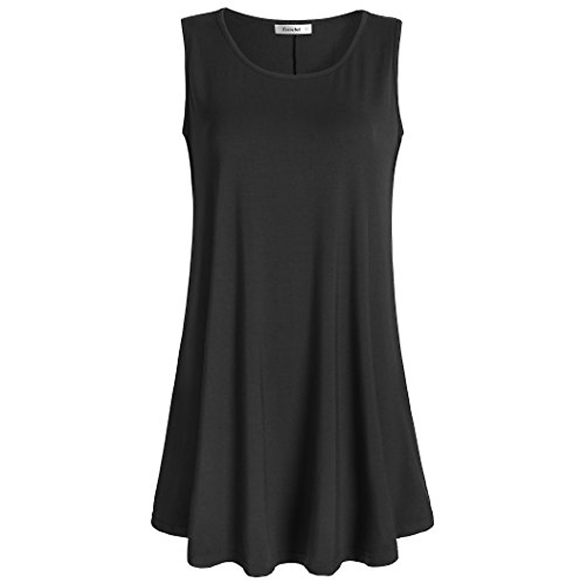 Esenchel Women's Flowy Sleeveless Tunic Top for Leggings 2X Black