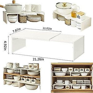 Zmcaiwsy Kitchen cabinets and Counter Shelves Layered Shelves, Store, and Increase Space，can be Stacked, extensible, Non-Slip, Suitable for The Kitchen, cabinets, Sinks, Shoe cabinets, Wardrobe