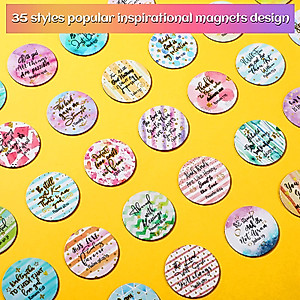 35 Pcs Christian Magnets Inspirational Refrigerator Magnets Motivational Fridge Magnets Round Quotes Spiritual Bible Verse Magnets for Fridge Supplies,1.35 Inches Diameter(Bible Verses)