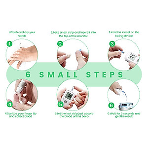 Blood Glucose Test Strips Kit，100 Test Strips and 100 Lancets for G-427B ， Blood Test Strips