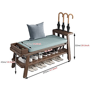 WYBB Ottoman Foot Stool Industrial Storage Ottoman Bench, Key Umbrella Slippers Sports Shoes Storage Change Shoes Stool, Stable Waterproof Footstools with Memory Foam