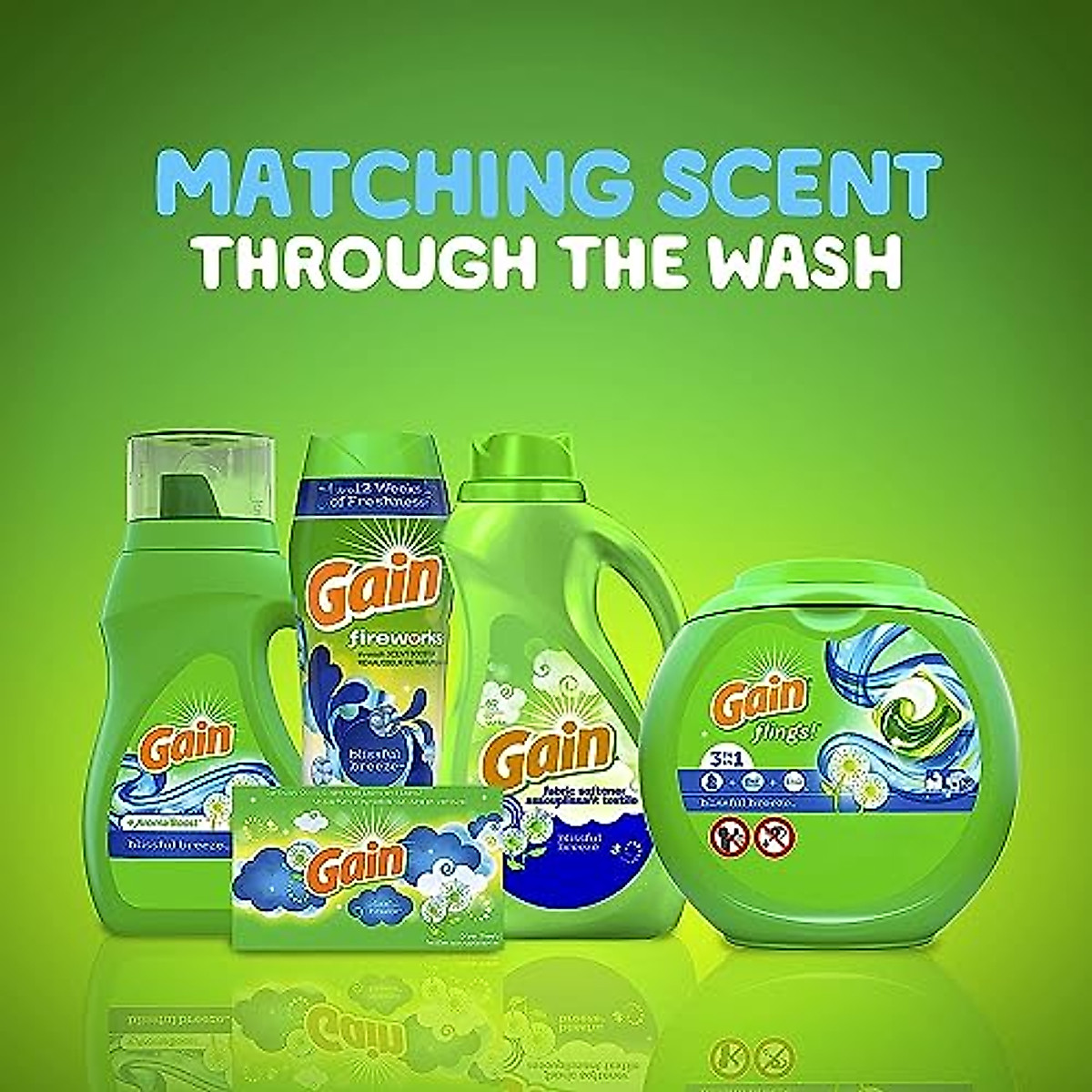 Gain Fabric Softener, Blissful Breeze, 129 fl oz, 150 Loads, HE Compatible