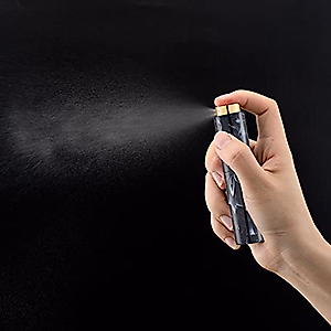 10ML Mini Perfume Atomizer Bottle, Refillable Travel Size Empty Perfume Sprayer with Funnel, Distributor, Dropper, Marble Pattern Portable Spray Bottle for Women&Men ( Black&Green&Blue&White,4 PCS )