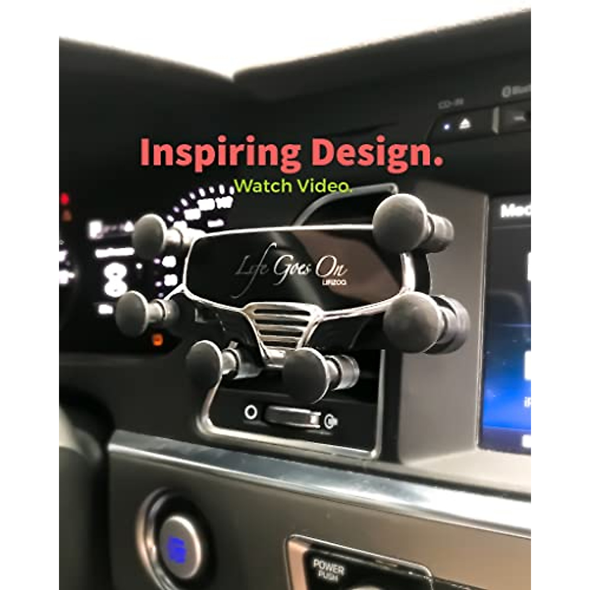 [ Life Goes On ] 2022 Newest Gravity Car Phone Holder Mount Vent Clip, Air Vent Phone Mount for Car, Automatic Locking Universal Smartphone Cradle Compatible for iPhone Galaxy and More. 4.7-6.5 inch