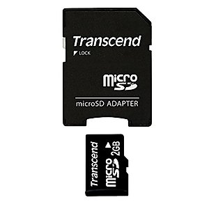 Transcend 2 GB microSD Flash Memory Card TS2GUSD