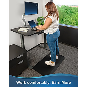 Ophanie Anti Fatigue Cushioned Mat, 9/10 inch Thick, Kitchen mats for Floor, Kitchen Rugs, Waterproof,Comfort Ergonomic Standing Mat for Office, Home, Sink, 20x32 Black Non-Slip Ridged Bottom