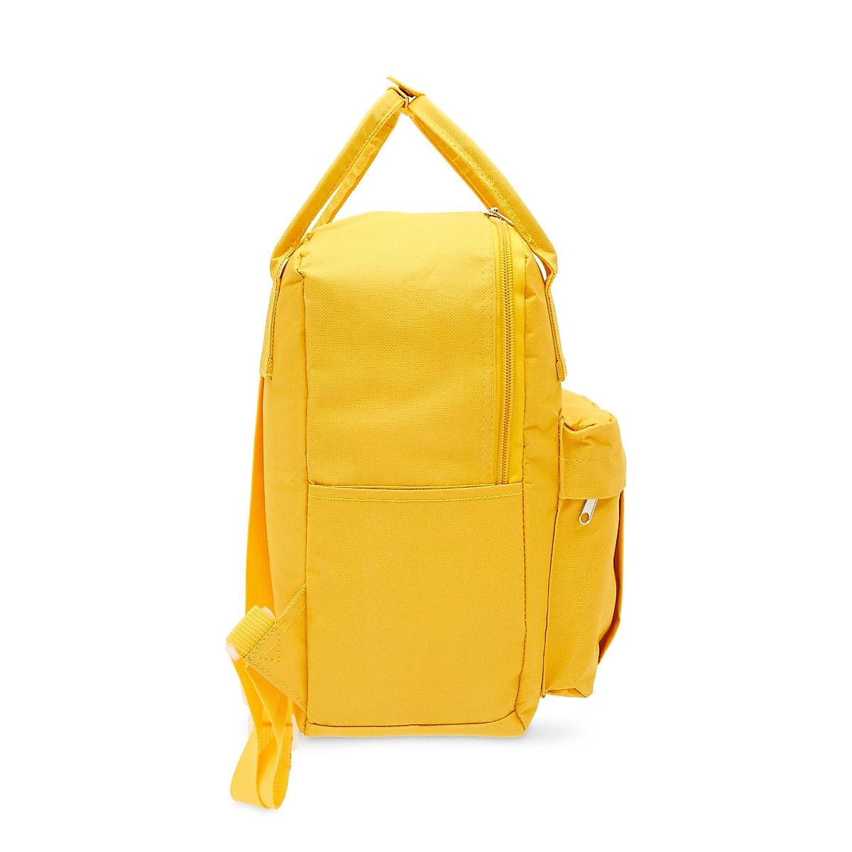 Zodaca Mini Square Backpack for Women, Small Mango Yellow Bag (9 x 12 Inches)
