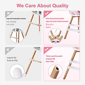 PAPAMIA Baby High Chair, Detachable Infant Feeding Dining Chair, 2-Level Height Adjust Easy-to-Clean Baby Chair with Safety Buckle and Detachable Dinner Plate, for Home and Traveling (Pink)