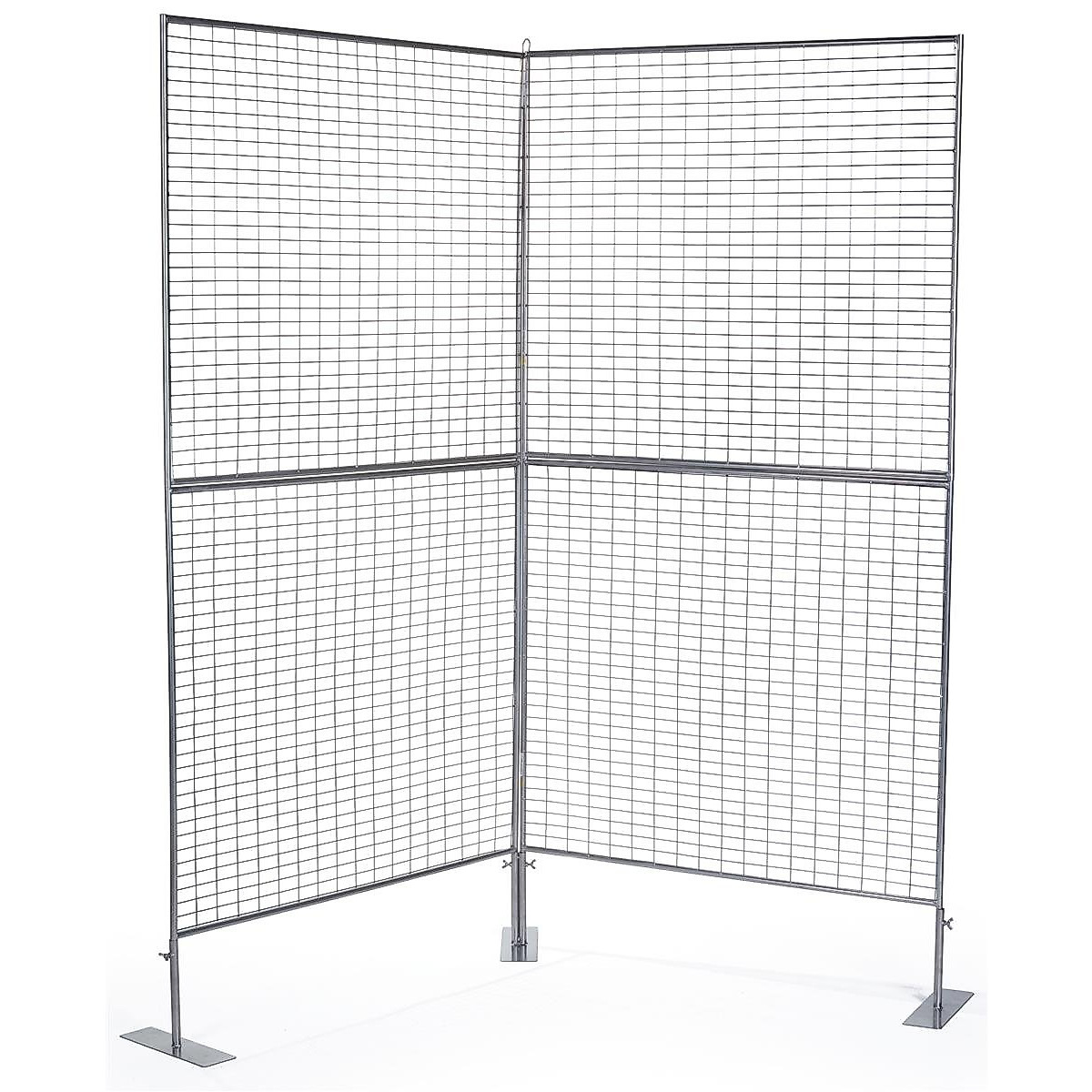 Displays2go 75 Inch 2-Panel Exhibit Displays, Iron Construction, Floor Standing, Double Sided – Silver Finish (AD2PNL)