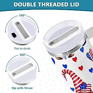 ODAWA 40 Oz Travel Coffee Tumbler with Lid and Straw, Cute Gnomes White Leak Proof Tumbler