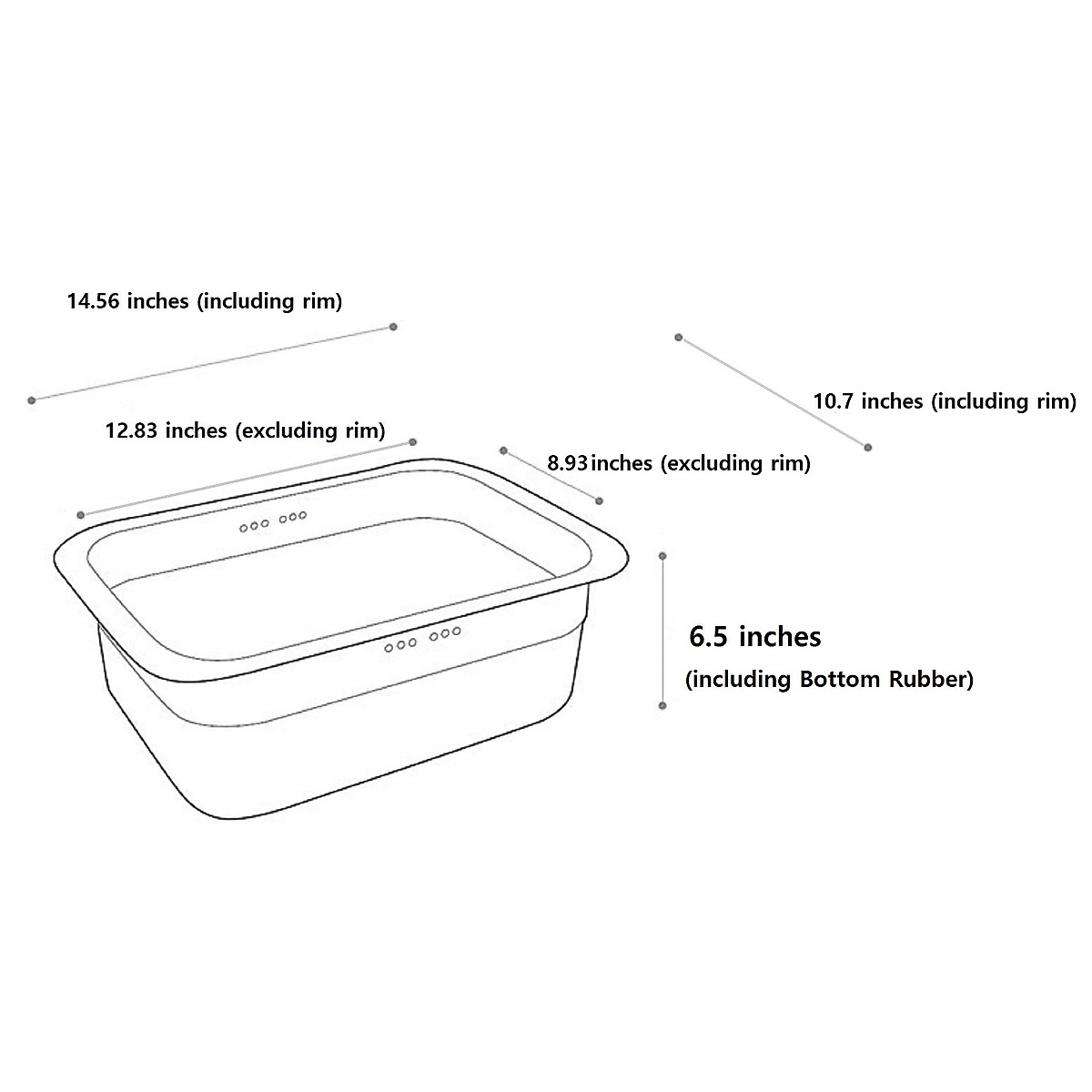Incoc Stainless Steel Basin Bucket Dishpan Dish Washing Bowl Basket Portable Tub Rack (Large)