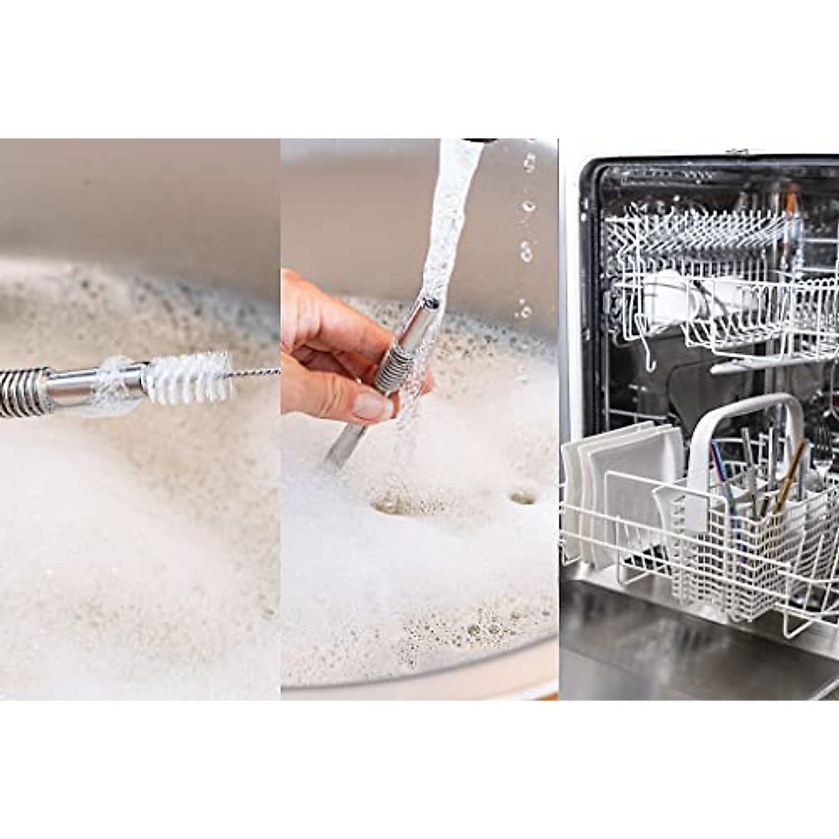 Bendable Straw | The Only Flexible Stainless Steel Straw | Patented & Hygienic Certified | Metal Straw | Reusable | Drinking Straws | 5 pcs Set (silvery)