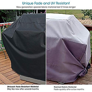 Unicook Heavy Duty Waterproof Barbecue Gas Grill Cover, Small 50-inch BBQ Cover, Special Fade and UV Resistant Material, Fits Grills of Weber Char-Broil Nexgrill Brinkmann and More, 50"W x 22"D x 40"H