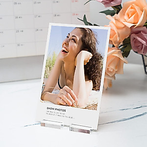 SETROVIC 50 Pcs Acrylic Place Card Holder, Card Display Stand with Card Slot Table Number Holders Acrylic Sign Holder Clear Acrylic Stand for Table Wedding Menu Office Meeting Name Display