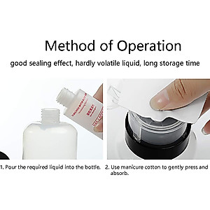 Hedume 16 Pack Push Down Empty Lockable Pump Dispenser Bottle, 6.8oz Professional Push Down Liquid Pumping Empty Bottle Dispenser for Nail Polish and Makeup Remover