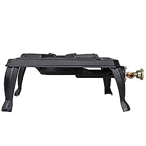 Boshen Portable Stove Burner Cast Iron Propane LPG Gas Cooker for Patio Outdoor Camping BBQ, Not Include Adapter