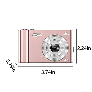 Digital Camera for Kids, 4K Vlogging Camera Compact Pocket Camera with 16X Zoom 16GB SD Card, Full HD 1080P Portable Small Camera,Point and Shoot Camera for Seniors Students Kids Beginner