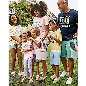 The Children's Place Baby Toddler Boys Short Sleeve Graphic T-Shirt, Blue Family Egg Hunt, 3T