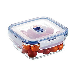 Luminarc Pure Box Active Glass Food Storage Container with Sliding Vent Lid (Square 760ML)