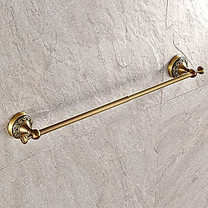 Leyden Antique Towel Bar,Adjustable Towel Holder Rod Brass Bathroom Accessories Expandable 15.2 to 27.8 Inch Vintage Wall Mount