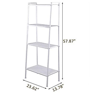 HOYOC 4-Tier Rustic Industrial Bookshelf Display Décor Accent Free Standing Bookcase Storage Rack Shelves Metal Frame for Living Room, Bedroom, Kitchen, Bathroom, Home Office,Black