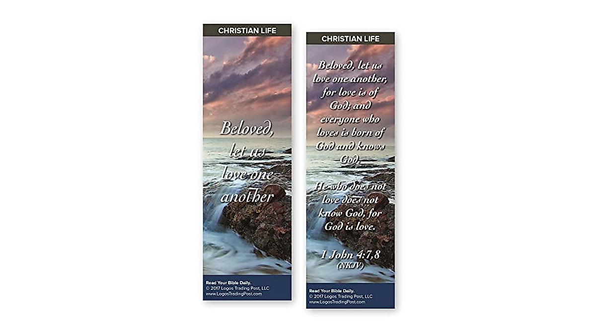 Inspiring Christian Bookmarks - 25-Pack Bible Verse 1 John 4:7-8