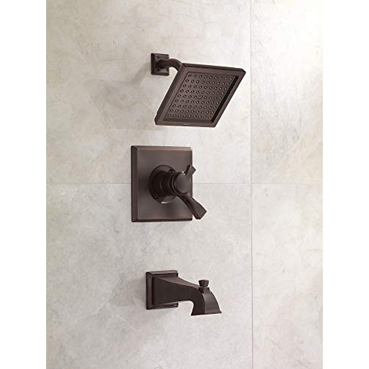 Delta Faucet Dryden 17 Series Dual-Function Tub and Shower Trim Kit with Single-Spray Touch-Clean Shower Head, Venetian Bronze, 2.0 GPM Water Flow, T17451-RB-WE (Valve Not Included)