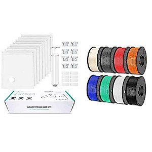 3D Printer Filament Vacuum Storage Kits and 3D Printer PLA Filament 250G Bundle, Remove Moisture from Damp Filaments, Spool Storage Sealing Bags Kits, 32 * 34CM(12.59 * 13.38inch)