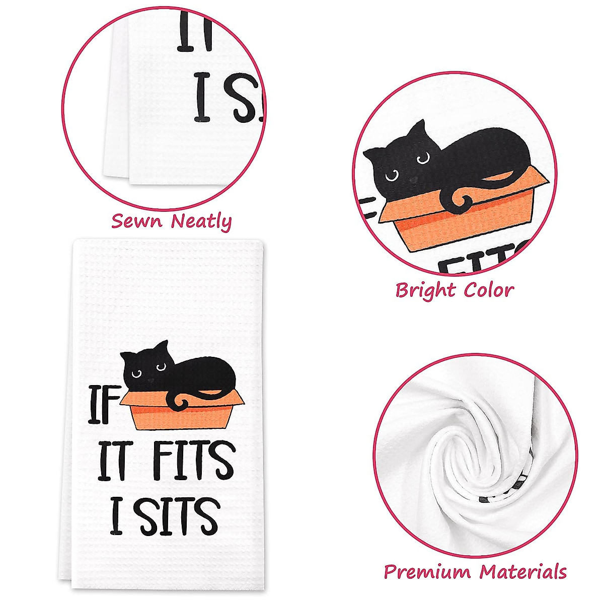 Vansolinne Cute Cats Microfiber Bath Towels Set of 4, 18in x 24in, Perfect for Cat Lovers, Housewarming Gifts