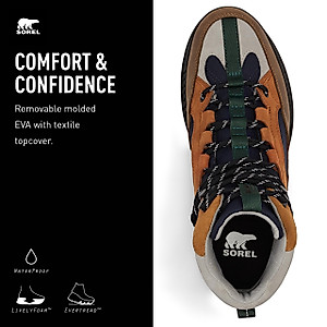 Sorel Men's Mac Hill Lite Trace Waterproof Boots - Abyss, Umber - Size 9.5