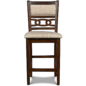 New Classic Furniture Gia 5-Piece Round Counter Height Set with 1 Dining Table and 4 Chairs, 42.25", Cherry