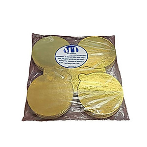 MT Products 4 inch Round Gold Cake/Pastry Dessert Board with Tab (48 Pieces)
