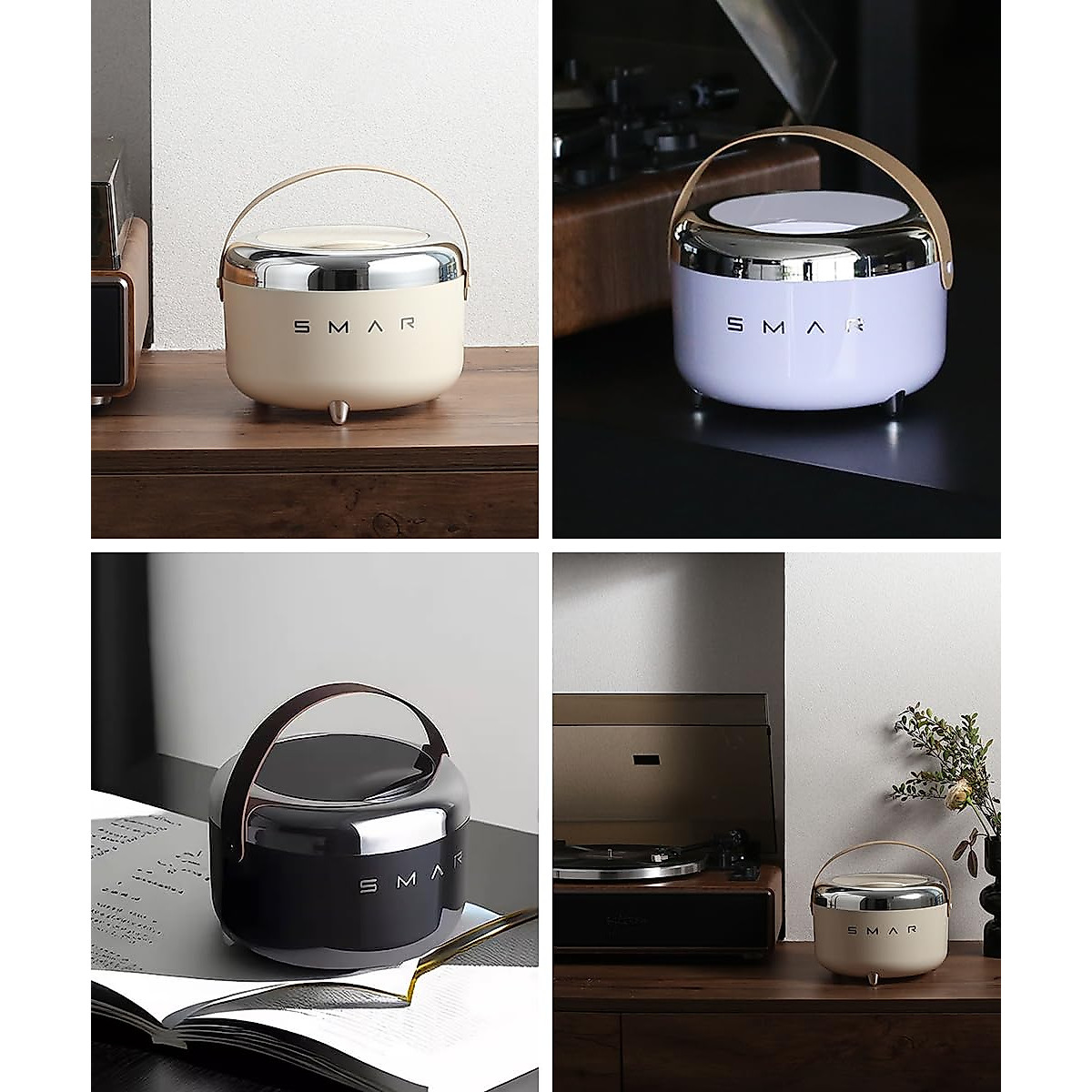 Aiabaleaft Mini Trash Can with Lid, Small Trash Can for Desk, 1.5 Liters Countertop Mini Garbage Cans, PET Desk Wastebaskets, 3 Roll Bags Included (Milky White)